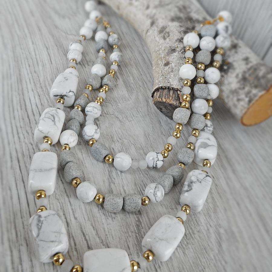 Howlite Multi-strand Necklace - Kcrafts