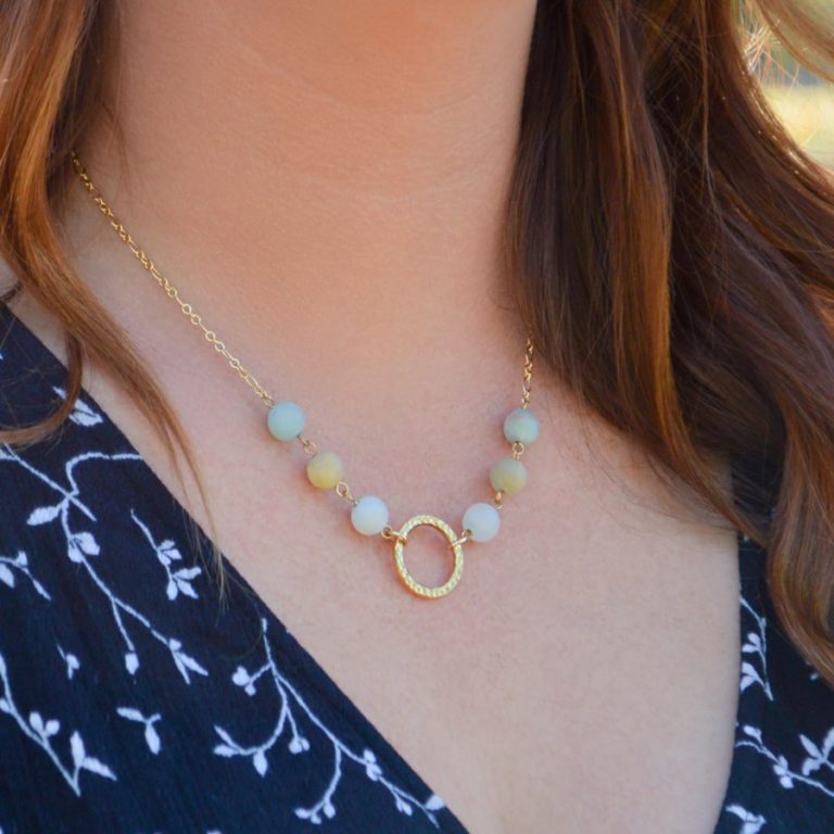 Golden Petite Amazonite Necklace - Kcrafts